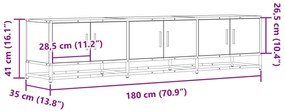 Tv Skříňka 180 X 35 X 41 Cm Kompozitní Dřevo - Kouřový dub / 150 cm