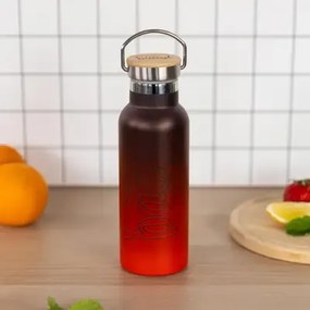 BAAGL Termoláhev s bambusovým víčkem Gradient červeno-černá 500 ml