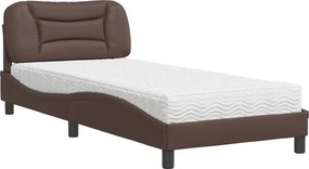 Postel s matrací Hvar hnědá 90 x 200 cm umělá kůže 3208698