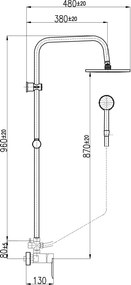 Slezák - RAV Sprchový komplet se směšovací baterií NIL - NL182.5/7ZRK, Růžové zlato kartáčovaná