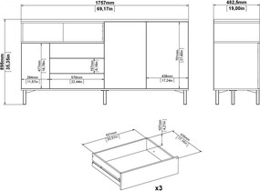 FALCO Komoda APART - lamino, bílá / dub sonoma