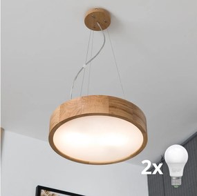 Brilagi - LED Lustr na lanku CARVALHO 2xE27/15W/230V dub pr. 37 cm