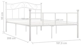 Petromila Rám postele bílý kov 160 x 200 cm