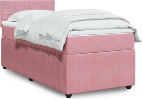 Box spring postel s matrací růžová 100x200 cm samet 3289967