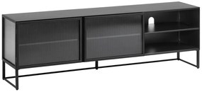 OnaDnes -20% Černý kovový TV stolek Kave Home Trixie 180 x 41 cm