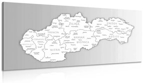 Obraz čiernobiela mapa Slovenska - 120x60