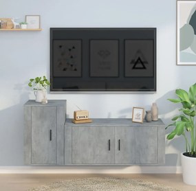 vidaXL 2dílný set TV skříněk kompozitní dřevo [3188480] Barva: Betonová šedá