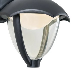 Chytré venkovní nástěnné svítidlo černé s čirým sklem vč. LED IP54 - Classica