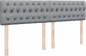 Box spring postel s matrací světle šedá 200 x 200 cm textil 3287570