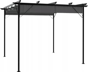 Fionshop 262829519 Pergola se zatahovací střechou antracitová 3x3 m ocel