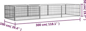 vidaXL 8panelová ohrádka pro psy černá 100 x 50 cm práškovaná ocel [3115967]