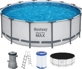 Bestway Bazén Steel Pro Max Frame Set (EU) s čerp., sv.šedá, pr. 427 x 122 cm
