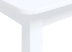vidaXL Jídelní stůl 114 x 71 x 75 cm masivní kaučukovník [247362] Barva: Bílá