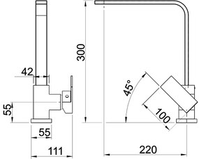 NOVASERVIS dřezová stojánková baterie Nobless EDGE, granit-písek, 36713,GRS