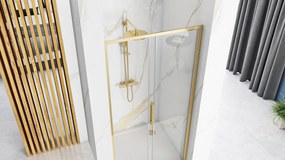 Jednokřídlé posuvné sprchové dveře REA RAPID SLIDE pro instalaci do niky 100 cm, zlaté