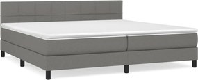 Box spring postel s matrací tmavě šedá 200x200 cm textil 3140082