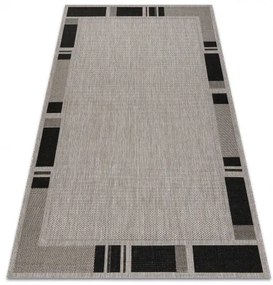 Dywany Luszczow Kusový koberec SIZAL FLOORLUX 20195 stříbro / černý Rozměr koberce: 140 x 200 cm