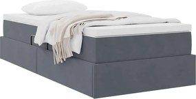 Postel s úložným prostorem a matrací Tmavě šedá 100 x 200 cm 3370282
