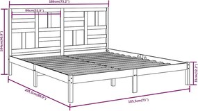 Rám postele bílý masivní dřevo 180 x 200 cm Super King 3105966