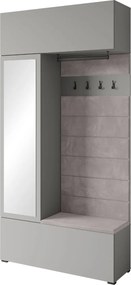 Předsíňová stěna se sedákem 115 cm Tejo šedý pallad (TEJ009M+TEJ244)
