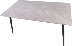 Jídelní stůl Rion 130 cm keramika šedý mramor/černý