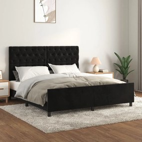 Rám postele bez matrace černý 160 x 200 cm samet 3125948