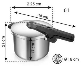 Tescoma Tlakový hrnec ELEMENT, 6 l