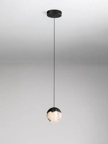 Matně černé hliníkové LED stmívatelné závěsné svítidlo se skleněným stínidlem ø 12 cm Alicia – Nova Luce