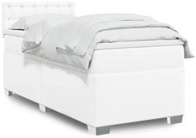 Box spring postel s matrací bílá 80 x 200 cm umělá kůže 3286097