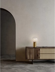 Bílá/ve zlaté barvě skleněná stolní lampa (výška 35,5 cm) Vita – Nova Luce