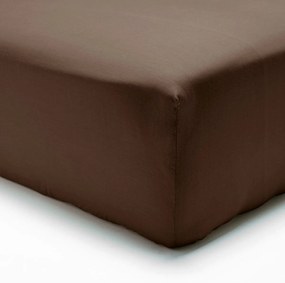 Polášek Jersey prostěradlo na vysokou matraci (až 30cm), 160x200cm, na dvoulůžko tmavě hnědé