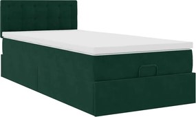 Osmanský rám postele s matrací tmavě šedá 80x200cm samet 3311882