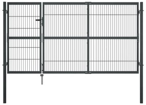 vidaXL Zahradní brána se sloupky ocel 350 x 140 cm antracitová