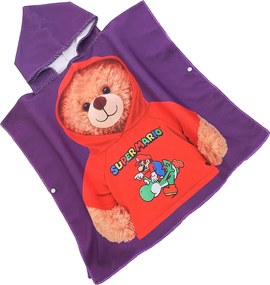Dětské pončo TEDDY MARIO fialové Rozměr: 60 x 120 cm