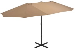 vidaXL Zahradní slunečník s hliníkovou tyčí 460 x 270 cm barva taupe