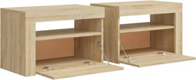 Noční stolky 2 ks s LED osvětlením dub sonoma 60 x 35 x 40 cm 3080737