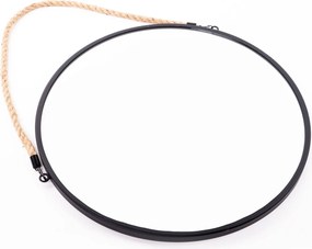 Závěsné zrcadlo v kovovém rámu, průměr 37 cm