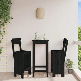 vidaXL Barové stoličky 2 ks 40 x 48,5 x 115,5 cm masivní borové dřevo [825364] Barva: Černá borovice