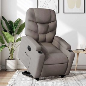 Elektrické zvedací polohovací křeslo taupe textil 3204628