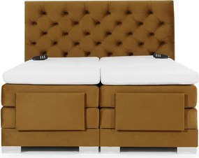 Kontinentální postel CARLINO boxspring s elektrickým polohováním 200x180, zelená (kronos 19)