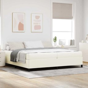 Rám postele s matrací Krémová 200 x 200 cm textil 3399142