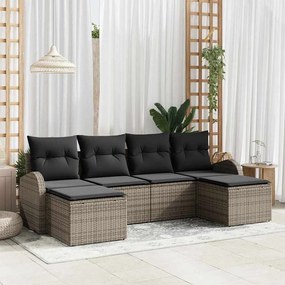 Set pohovek 6 ks Šedá polyratan 3354818
