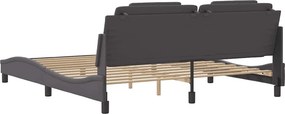 Rám postele Viana bez matrace šedý 180x200 cm umělá kůže 3208113