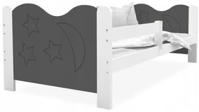 Dětská postel MIKOLAJ Color bez šuplíku 160x80 cm BÍLÁ-ŠEDÁ