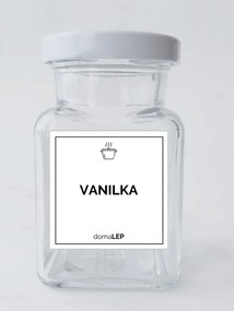 Samolepka na kořenky VANILKA bílá 5 × 5 cm tučné písmo