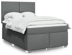 Box spring postel s matrací tmavě šedá 140x200 cm textil 3292805