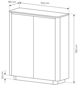 TORRO d | vysoká komoda 2D | 113 cm | dub cremona/černá