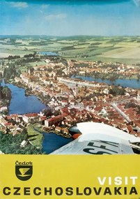 Plechová cedule Visit Czechoslovakia Velikost: A4 (30 x 20 cm)