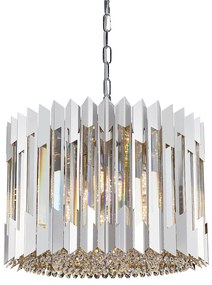 Lustr Ritz, 1x křišťálové/chromové kovové stínítko, (fi 42cm), ch