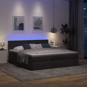 Osmanský rám postele s matrací černý 200x200cm textil 3312252